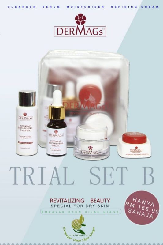 Trial Set B – Untuk Jeragat & Kulit Kering – Dermag's Skincare Products